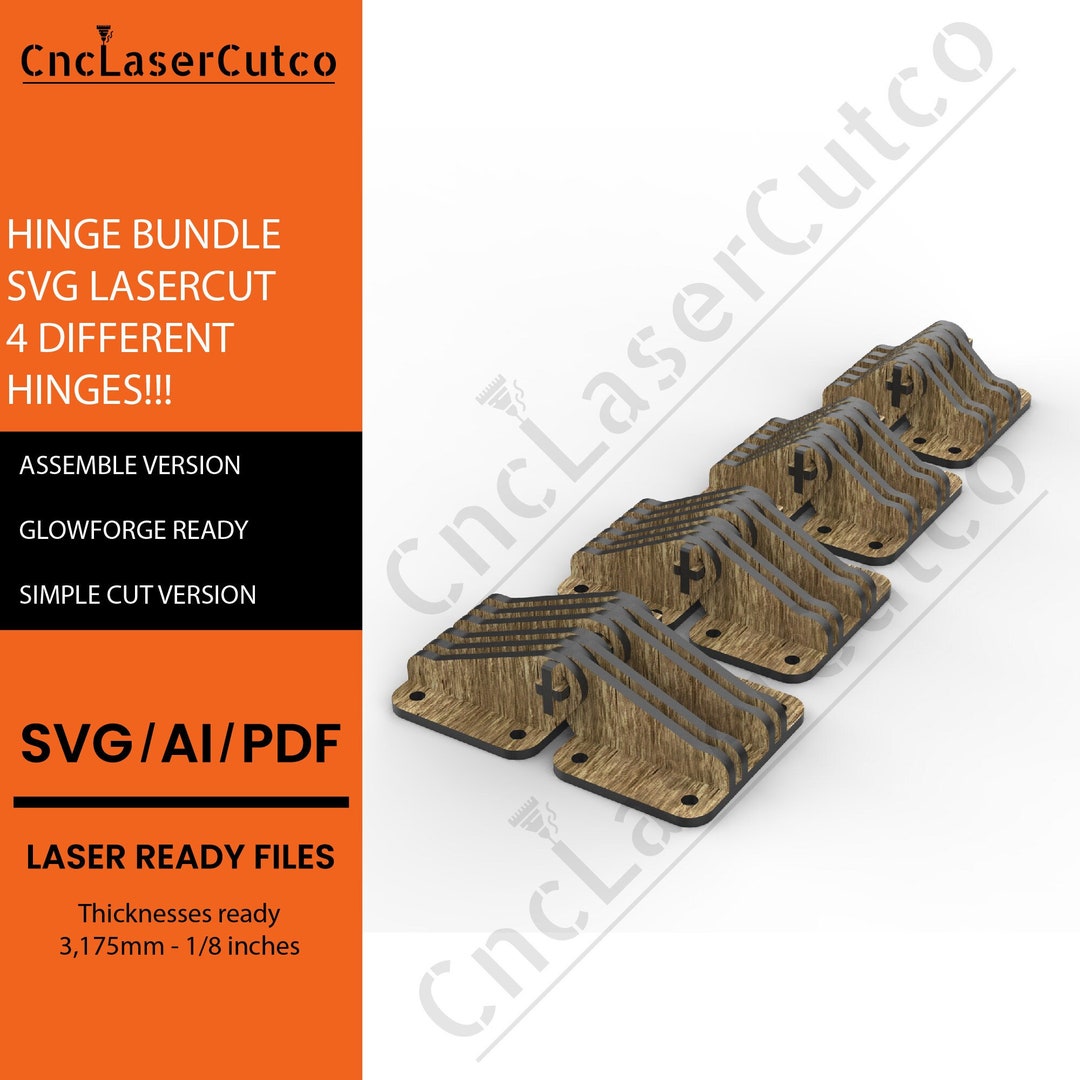 Wooden Hinge SVG Bundle, Hinge Laser Cut File, Laser Cut SVG, Hinges ...