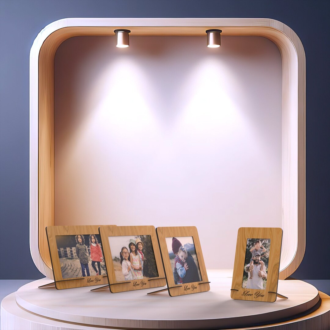 Basic Photo Frames SVG Bundle, 4 Sizes 8 Thicknesses Photo Stand Frame ...