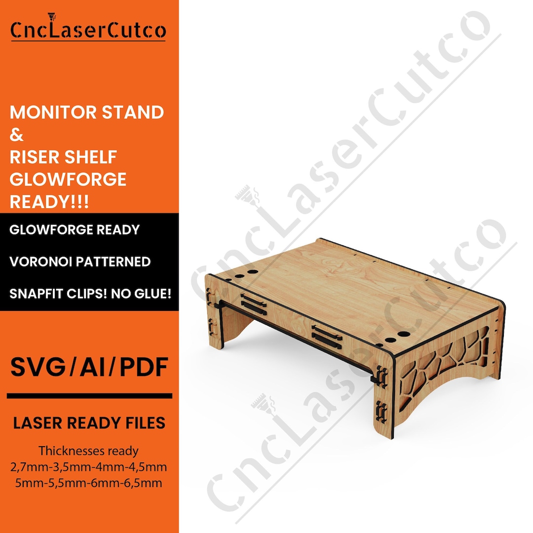 Monitor Stand SVG Laptop Stand Laser Cut File Monitor Riser - Etsy UK