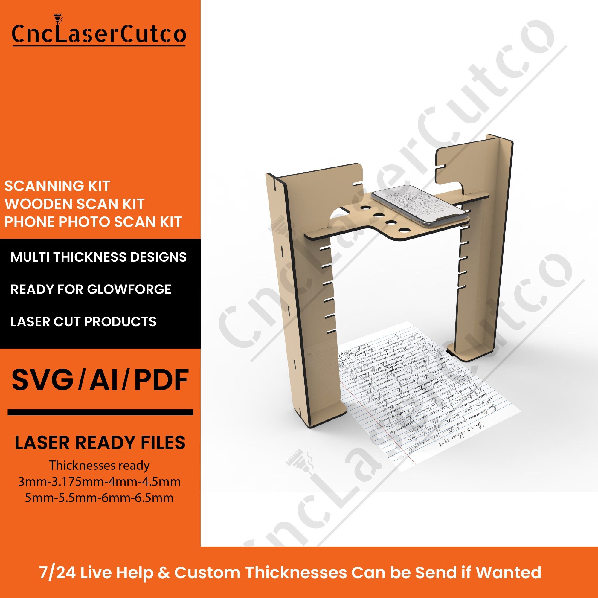 Phone Scanner Stand Photo Scanner SVG Pdf Scanner Laser Cut - Etsy