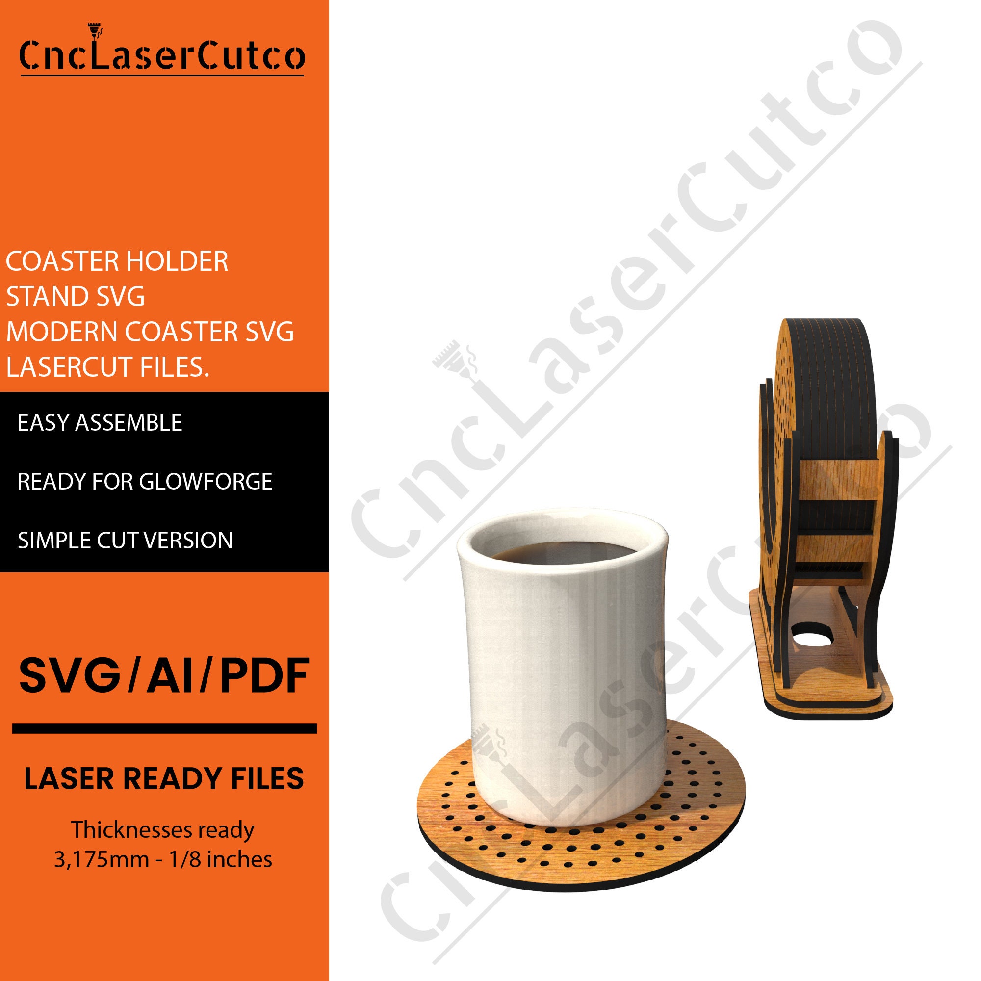 Coaster Stand SVG Coaster With Stand Coaster Holder Laser - Etsy