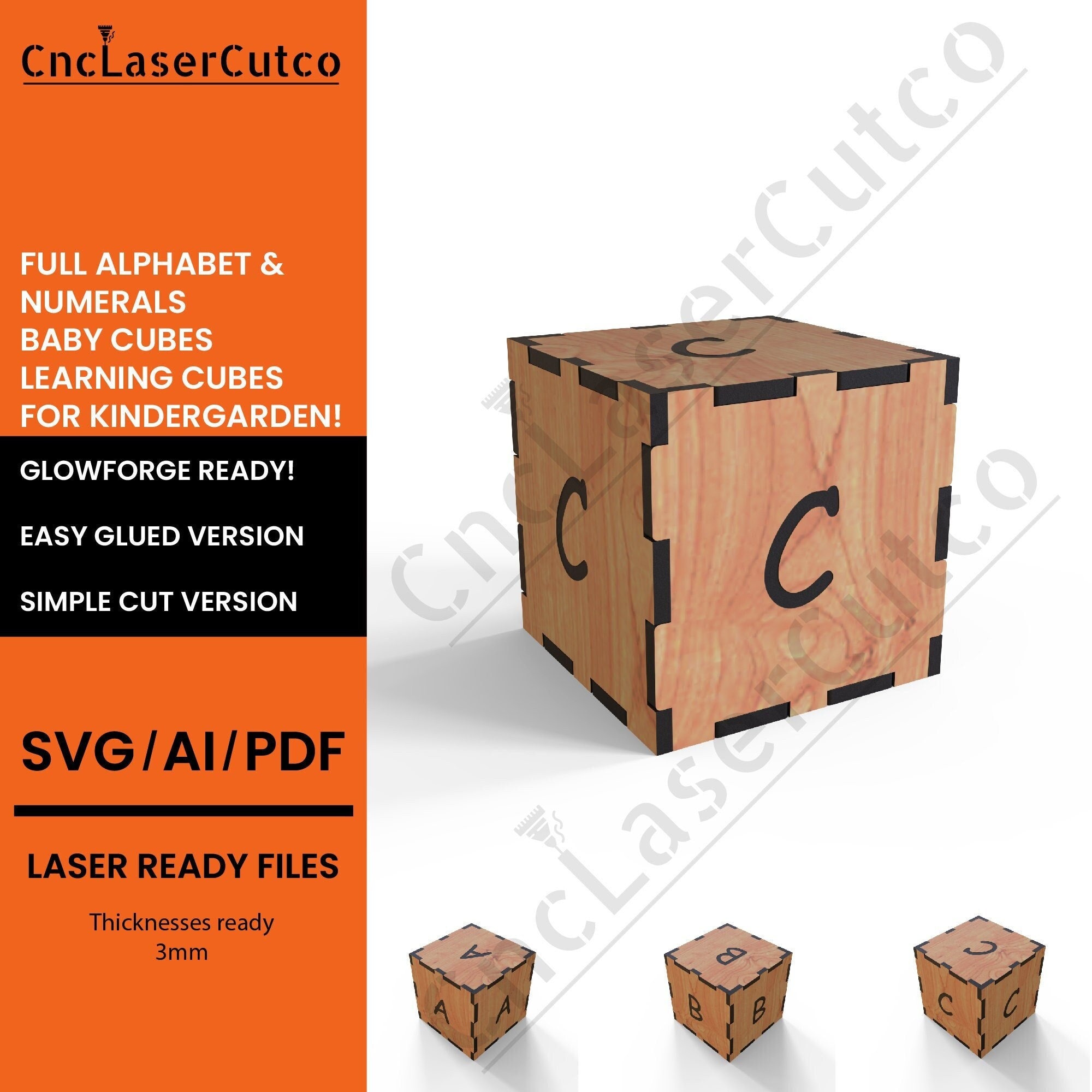 Baby Cubes SVG Bundle, Learning Cubes, ABC Boxes SVG, Laser Cut File ...