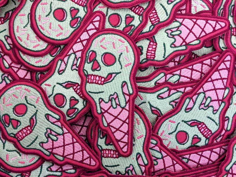 Total Meltdown Patch, Pastel Goth Ice Cream Skull - Etsy