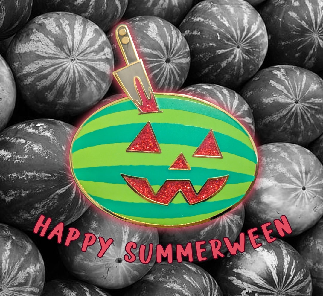 Happy Summerween Pin, Jack O'melon, Watermelon Pin - Etsy