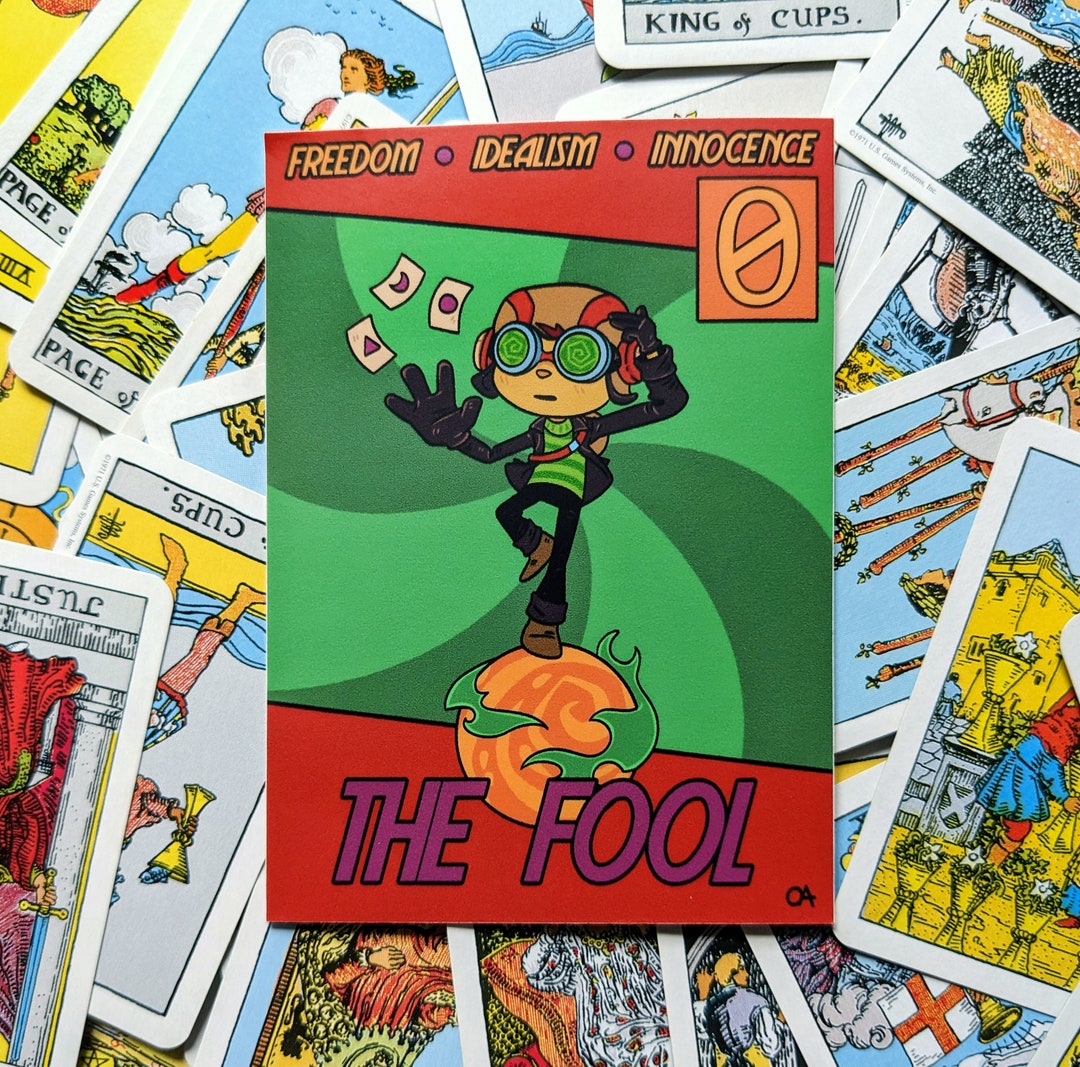 The Fool Tarot Card Vinyl Sticker: Psychonauts Razputin Aquatto - Etsy
