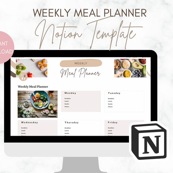Meal Planner Notion Template - Etsy