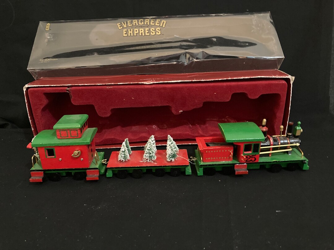 Vintage 1986 Roman Evergreen Express Musical Train W/box 15" Wooden ...