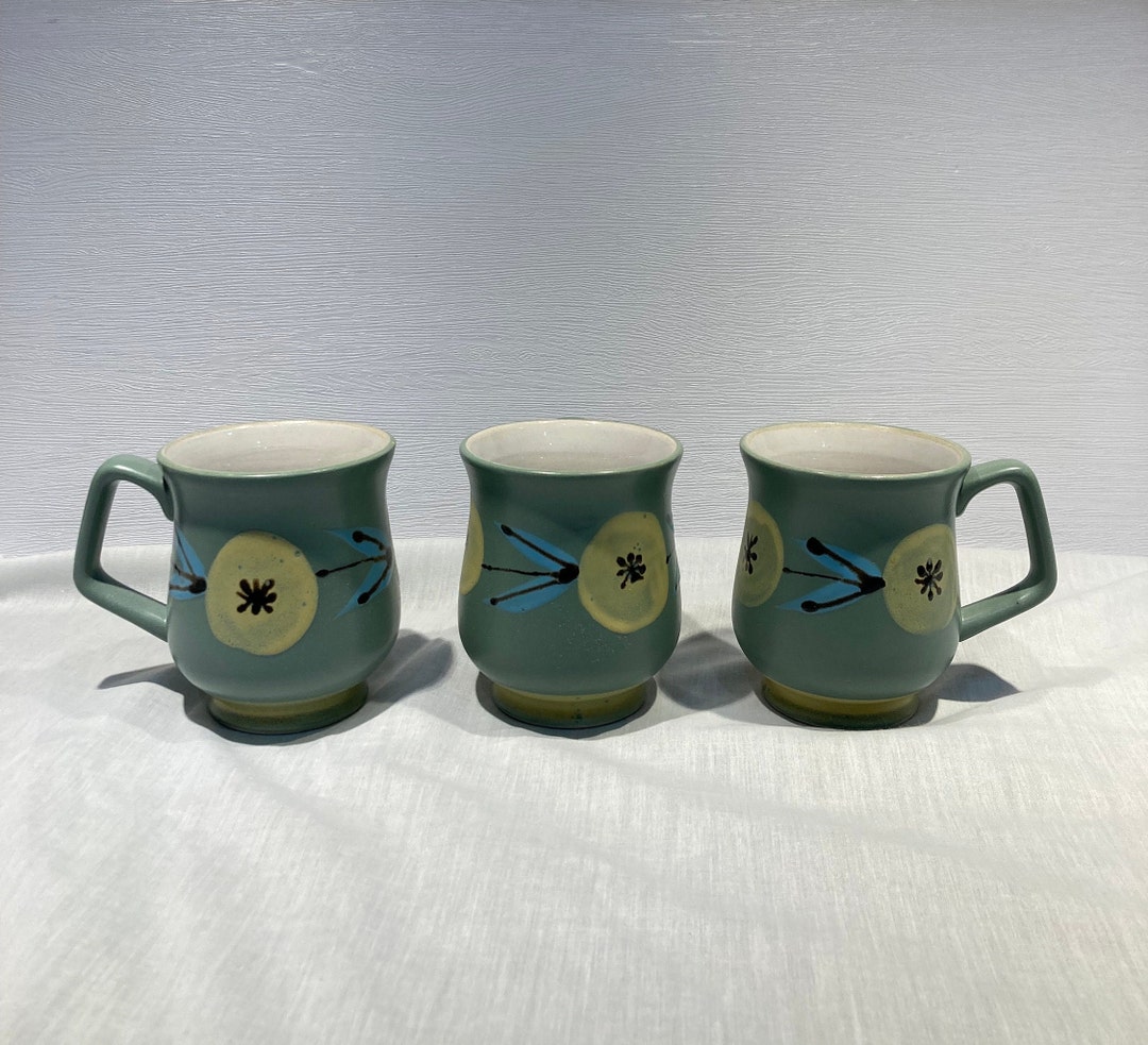 Vintage MCM Mugs Coffee Stoneware Atomic *RARE* - Etsy