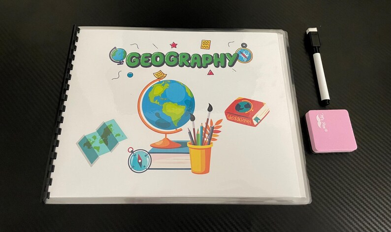 Kids Beginner Dry-erase Geography Book 10 Pages - Etsy