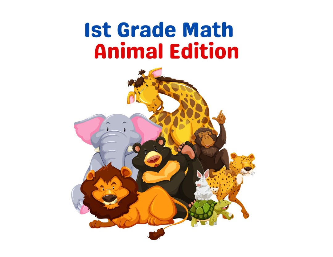 1st Grade Animal-themed Math Workbook for Kids Reusable Dry Erase ...