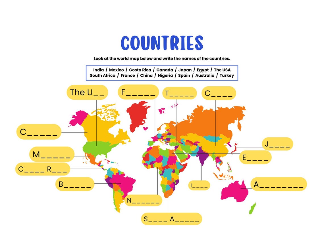 Kids Beginner Dry-erase Geography Book 10 Pages - Etsy