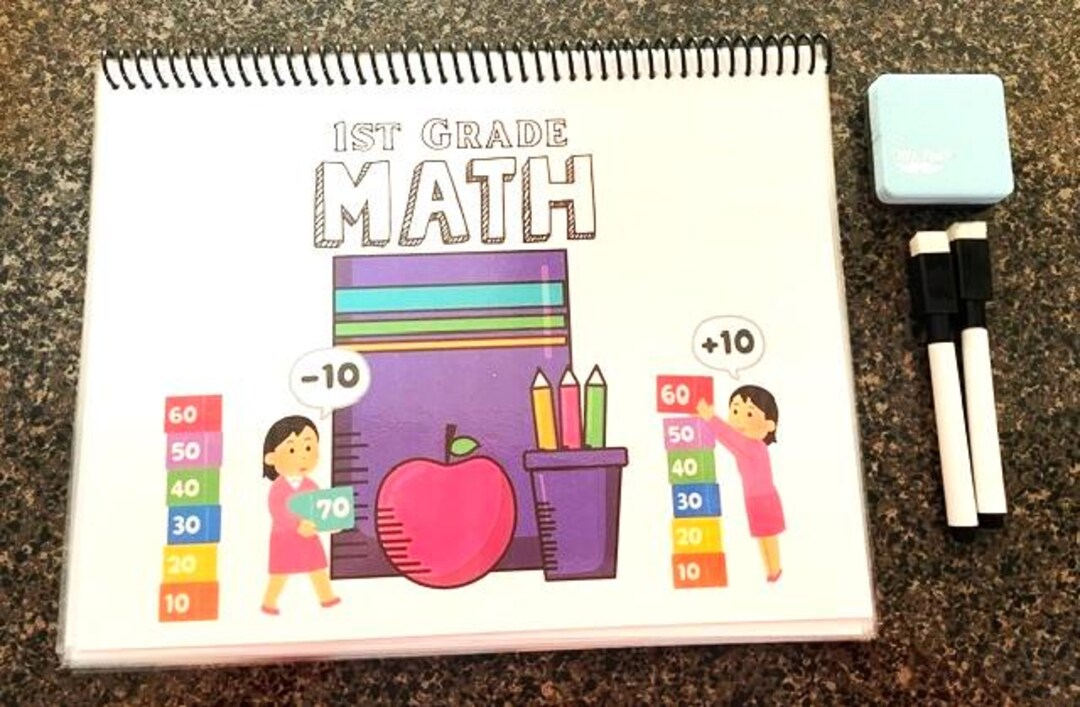 Math Made Fun: 1st Grade Prep Workbook dry-erase 19 Pages - Etsy