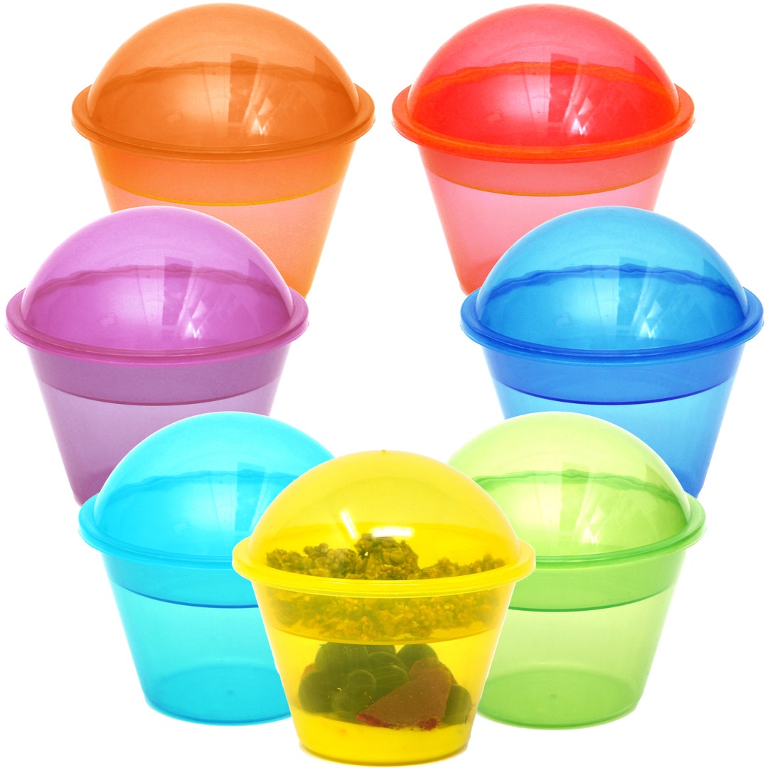 Youngever 7 Sets 4OZ Plastic Yogurt Cups, Reusable Dessert Cups With ...