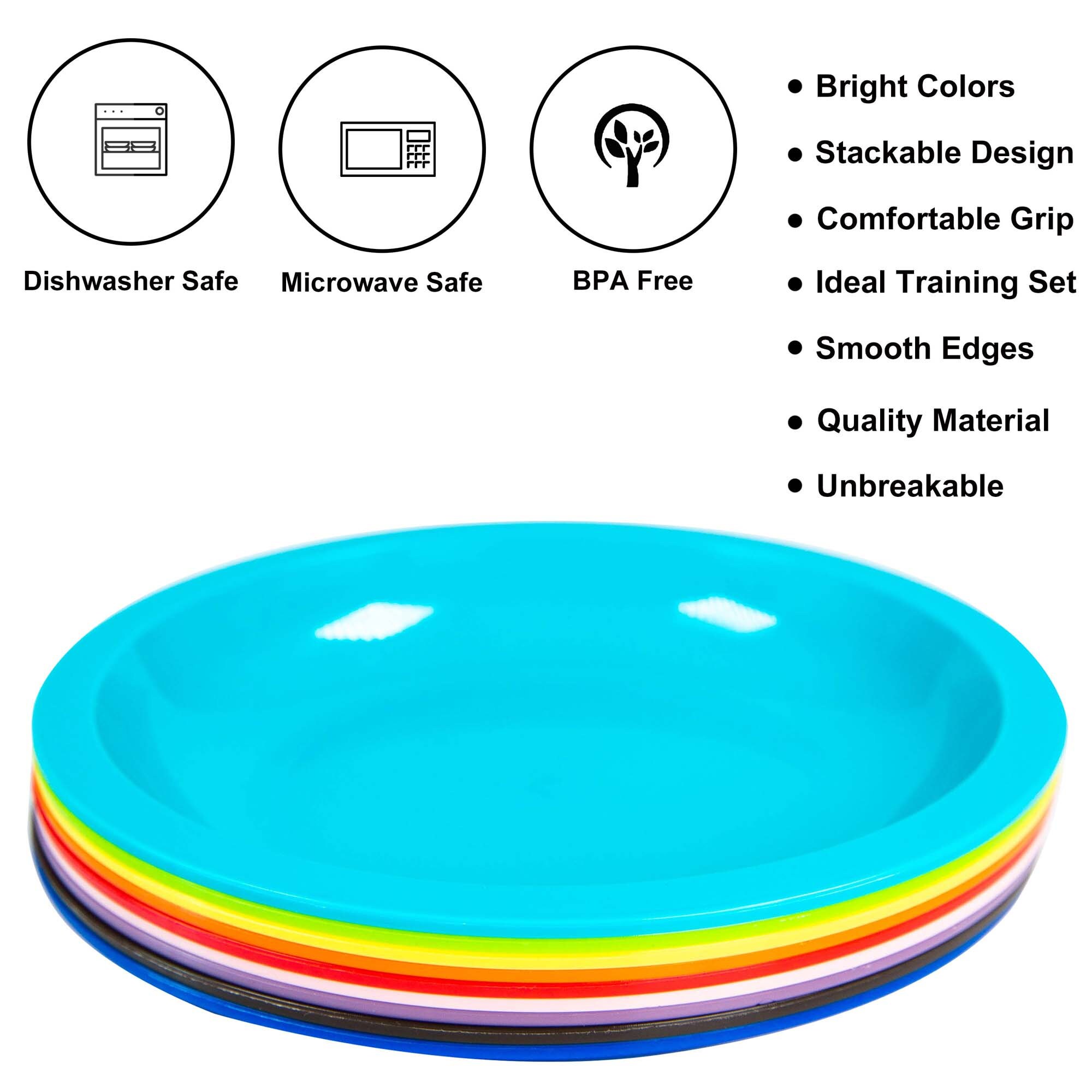 7.5 Inch Plastic Plates, Small Kid Size, Kids Plates, Toddler Plates ...