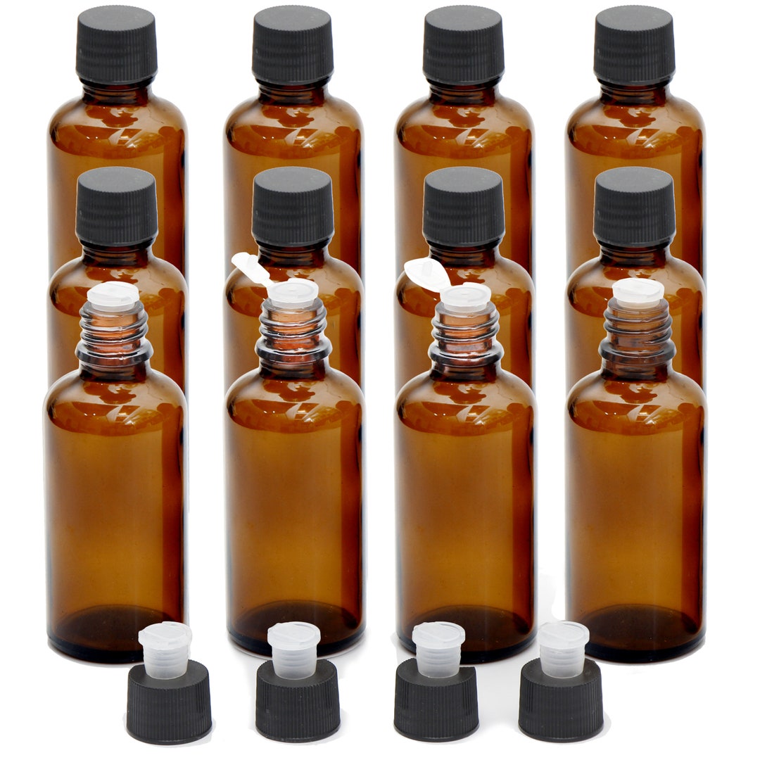 Youngever Essential Oils Bottles, 16 Pack 2 Ounce Amber Glass Vials ...