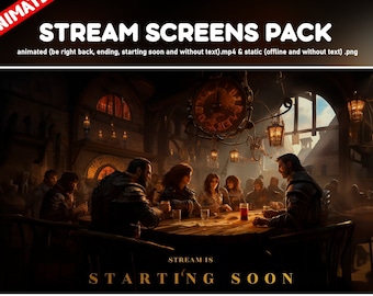 Medieval Tavern Twitch Overlay Animated Pack - Cozy Screens D&d Cute ...