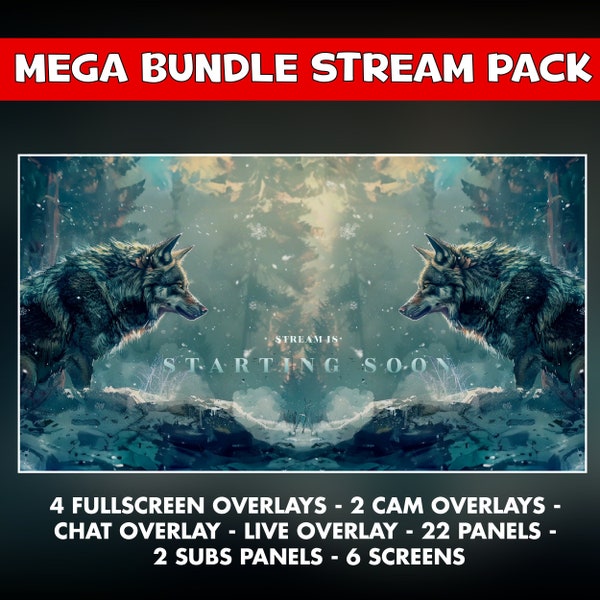 Wolf Twitch Overlay - Etsy