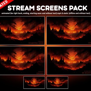 Diablo Hell Inferno Twitch Overlay Animated Pack - Dark Fire Inferno ...