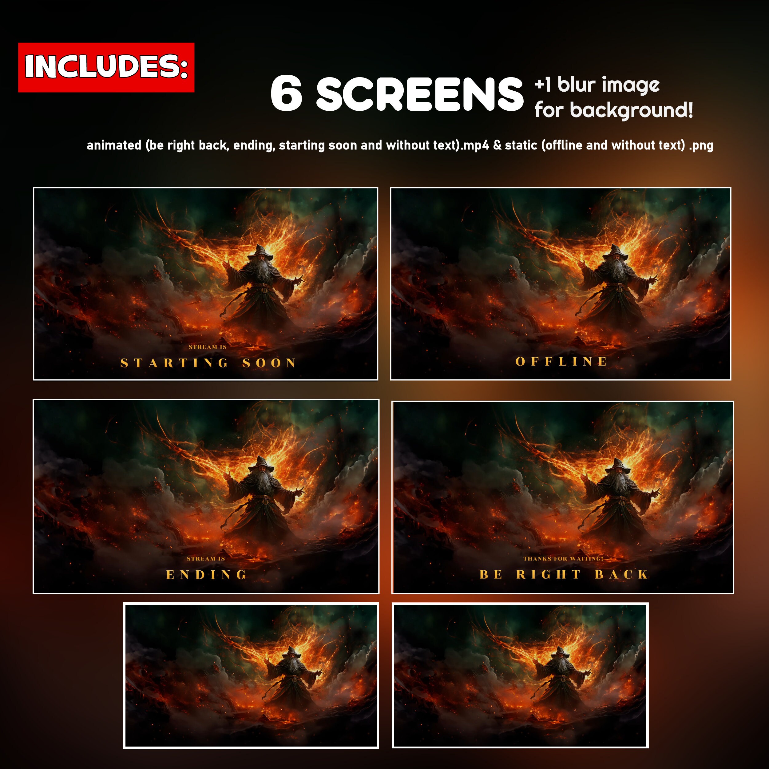 Wizard Twitch Overlay Animated Pack Witcher Screens Warriorr Cozy for ...