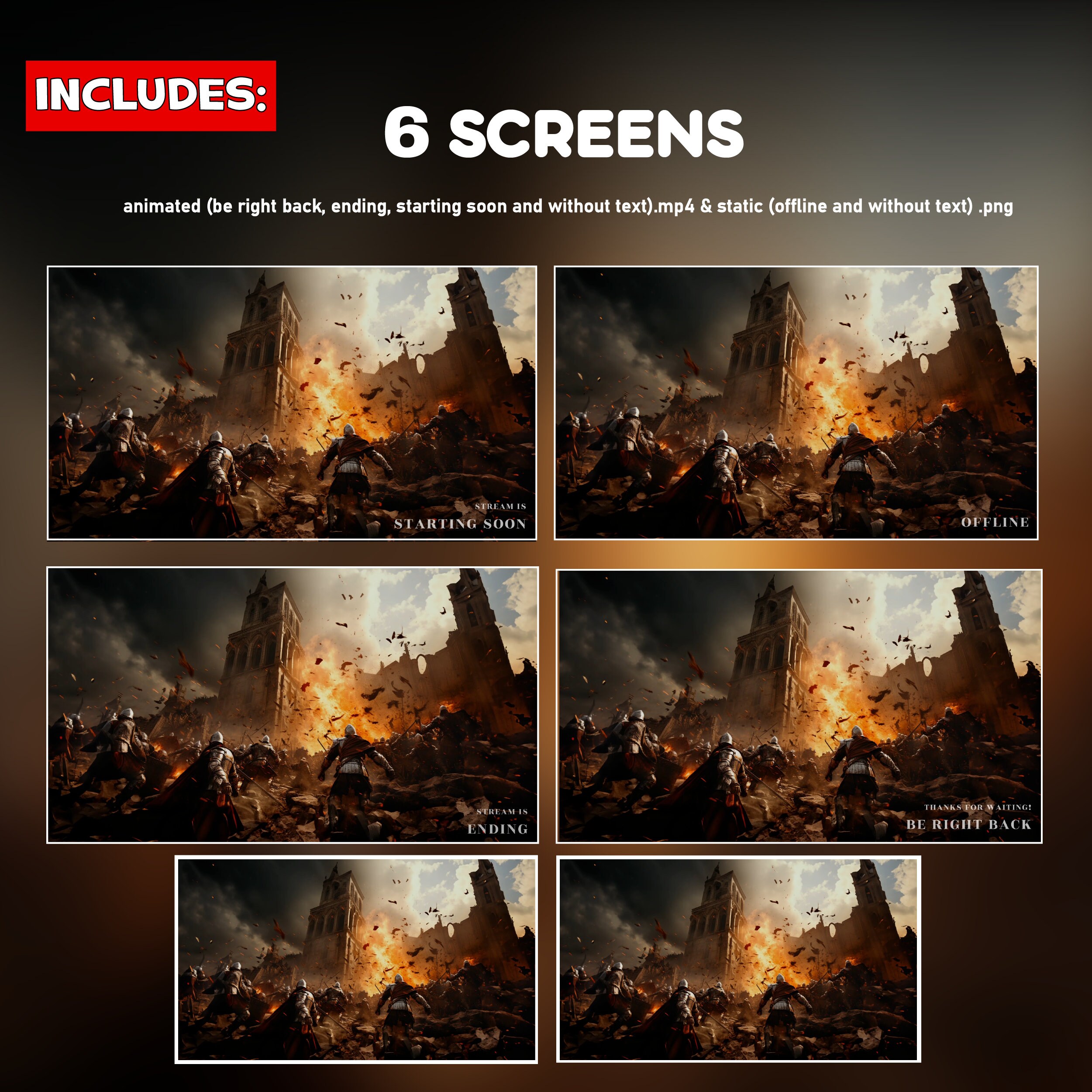 Medieval Twitch Overlay Animated Pack - Inspired Background Battle War ...