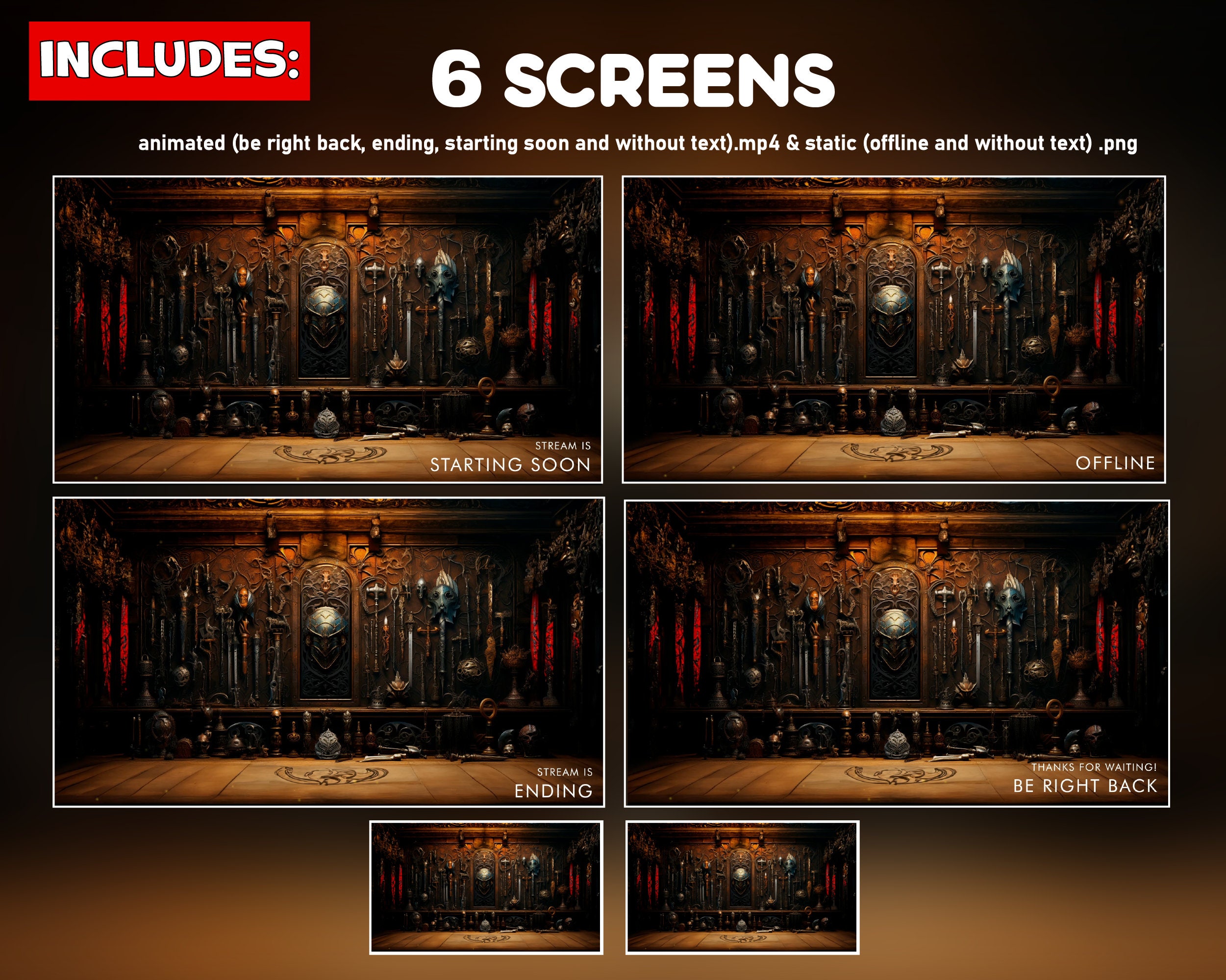 Weapons Twitch Overlay Animated Pack War Sword Dagger Screens Aze ...