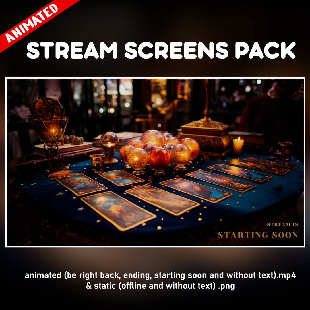 Cards Tarot Table Twitch Overlay Animated Pack - Clairvoyant Seer Cozy ...