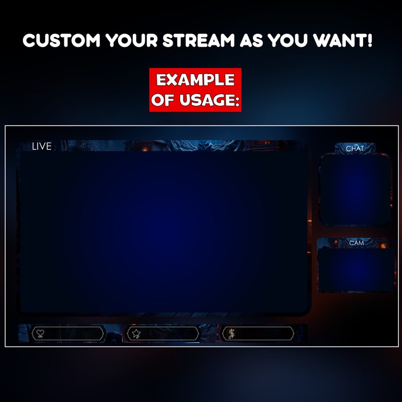 Goth Twitch Overlay Animated - Gamer Room Spooky Skull Screens Cozy for ...