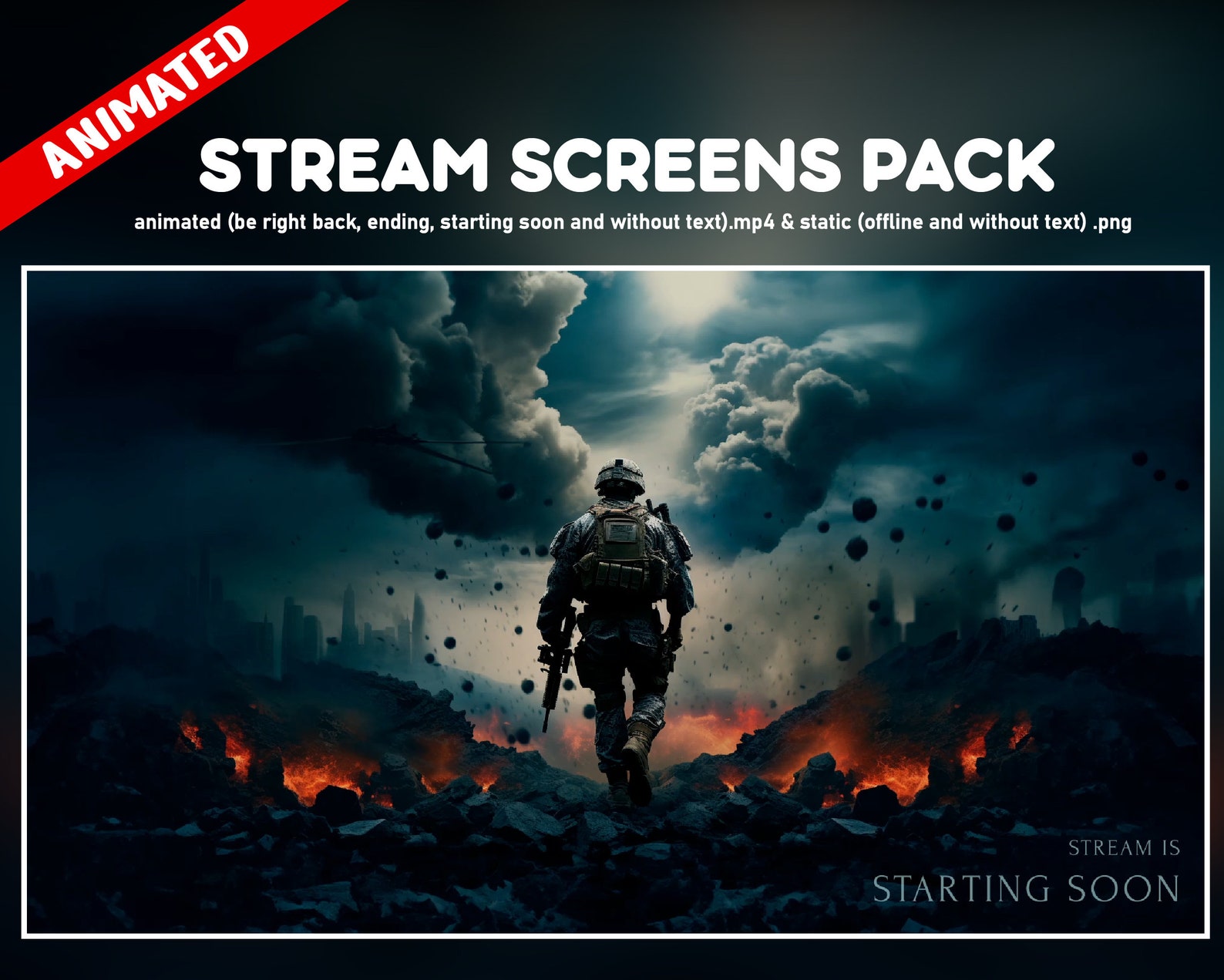 Shooter Twitch Overlay Animated Pack Screen Background Cod War Soldier ...