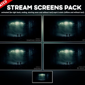 Alien Twitch Overlay Animated Pack - UFO Stream Screens - Enchanting ...