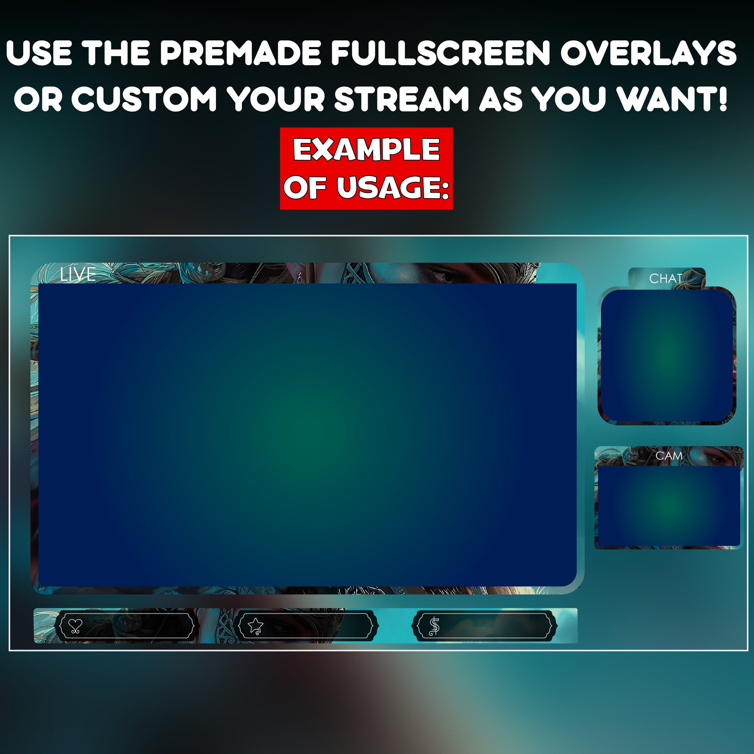 Warrior Woman Twitch Overlay Pack - Epic Valkyrie Viking Animated ...