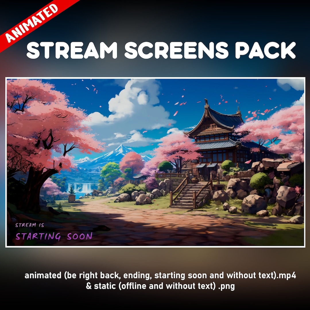 Landscape Pink Twitch Overlay Animated Pack - Whimsical Background Cozy ...