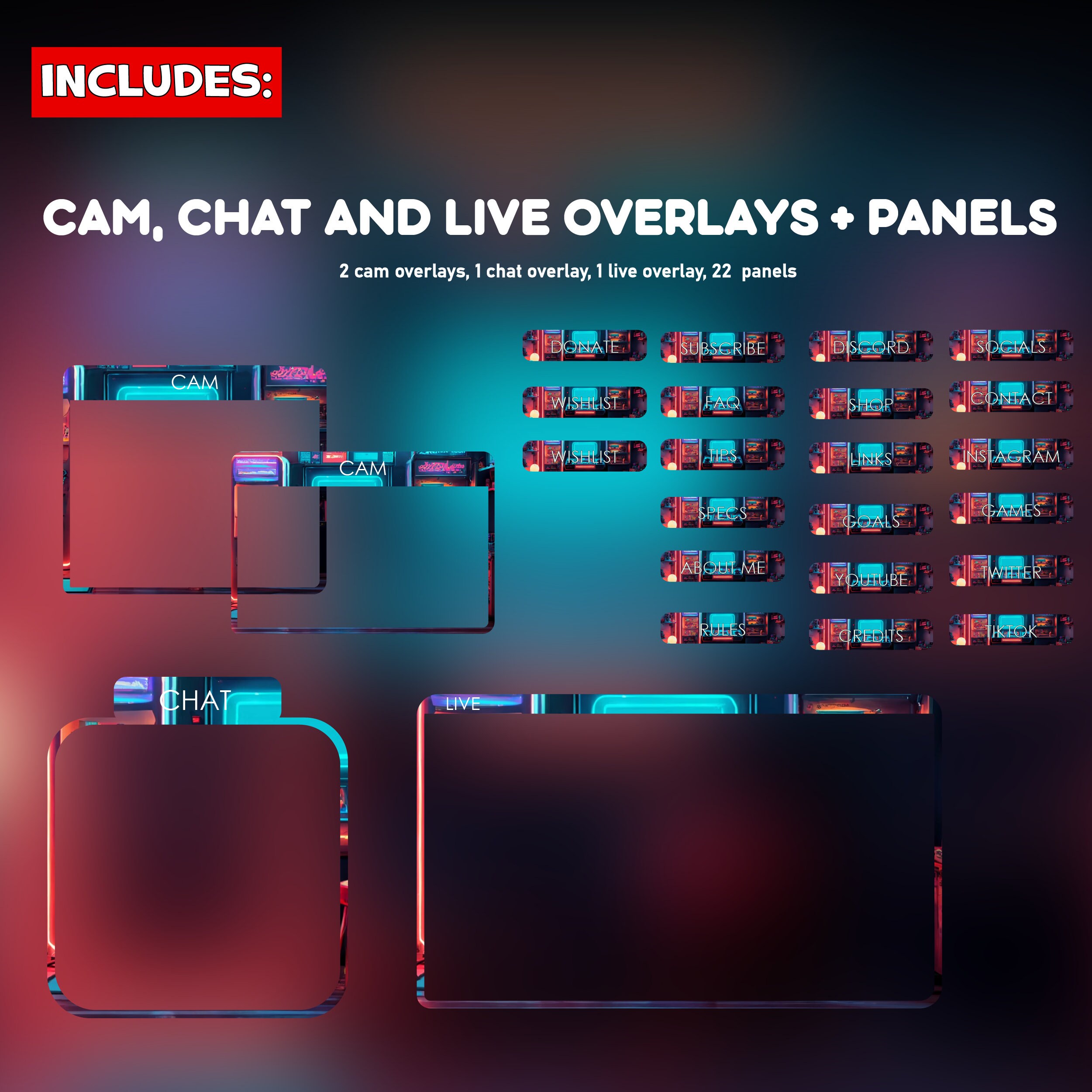 Retro Twitch overlay animated pack Inspired 80s Videogame - Etsy México