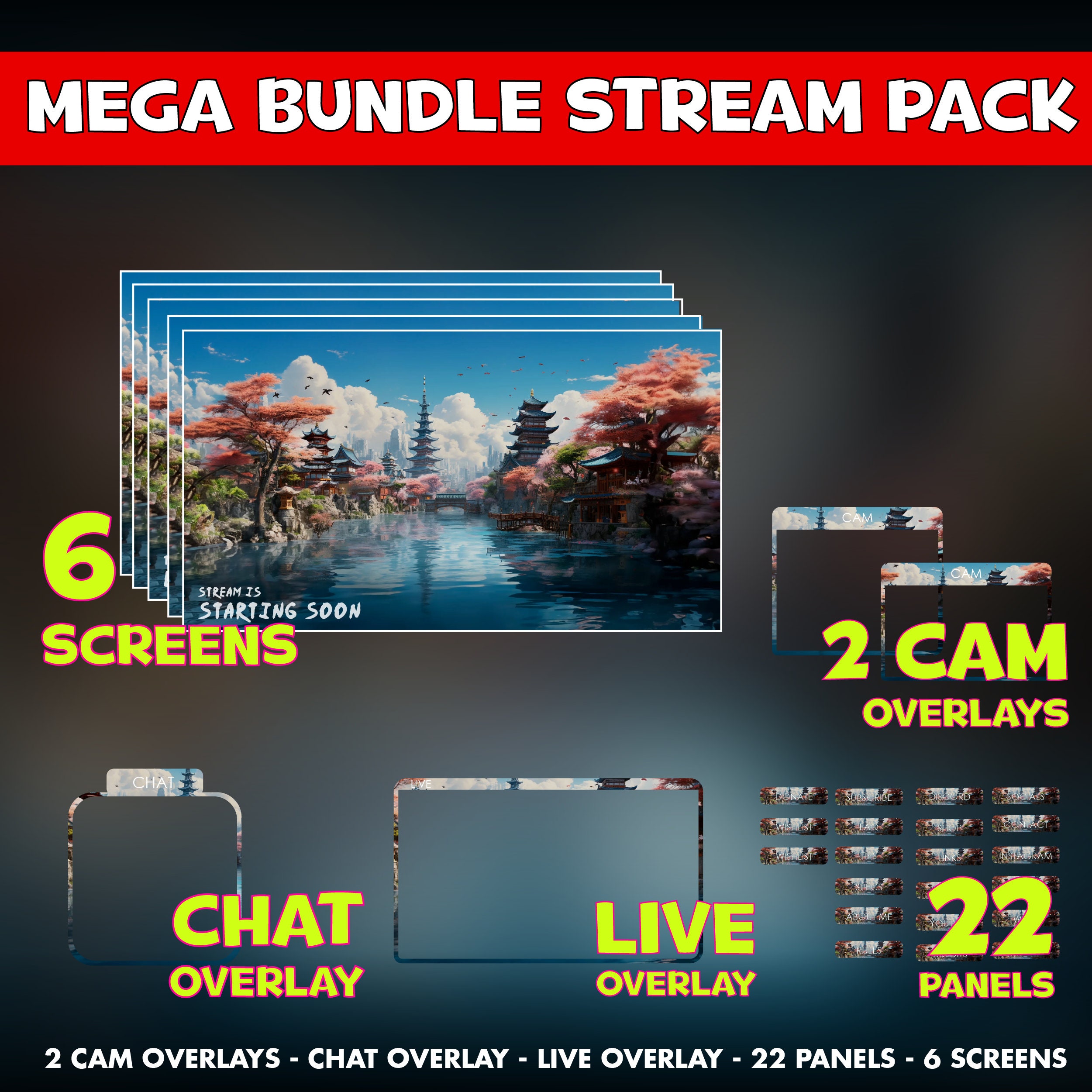 Japan City at Day Twitch Overlay Animated Pack Cozy Asian - Etsy