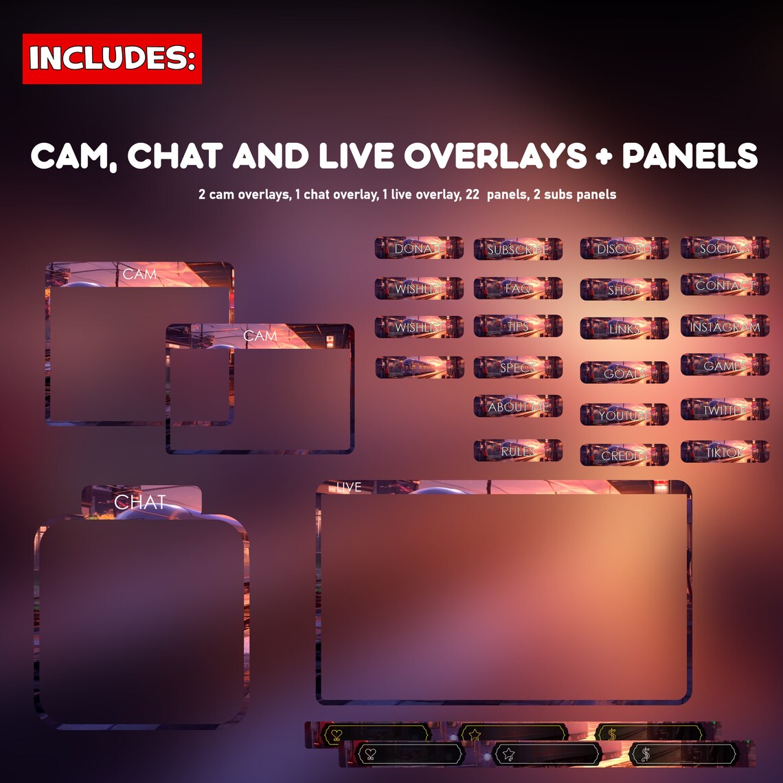 Anime Train Station Twitch Overlay Animated Package Cozy Cute Stream ...