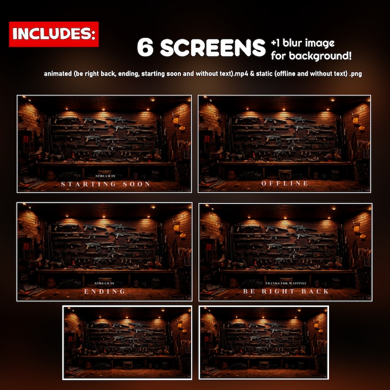 Shooter Armery Twitch Overlay Animated Pack Fire Guns Weapons Room ...