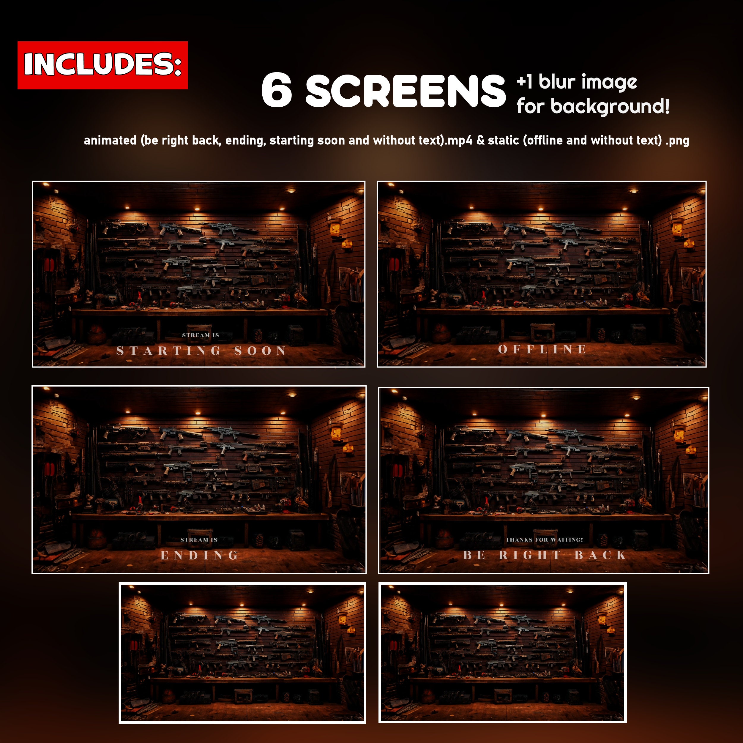 Shooter Armery Twitch Overlay Animated Pack Fire Guns Weapons Room ...