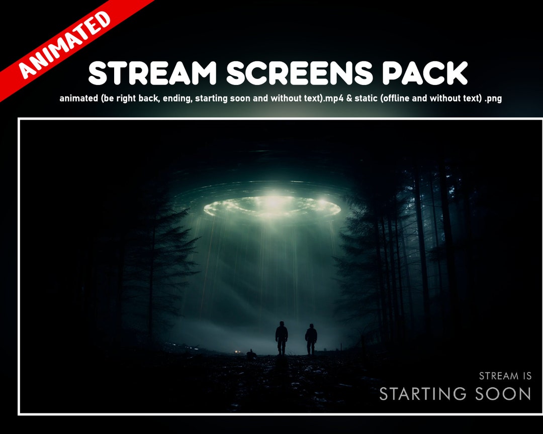 Alien Twitch Overlay Animated Pack - UFO Stream Screens - Enchanting ...