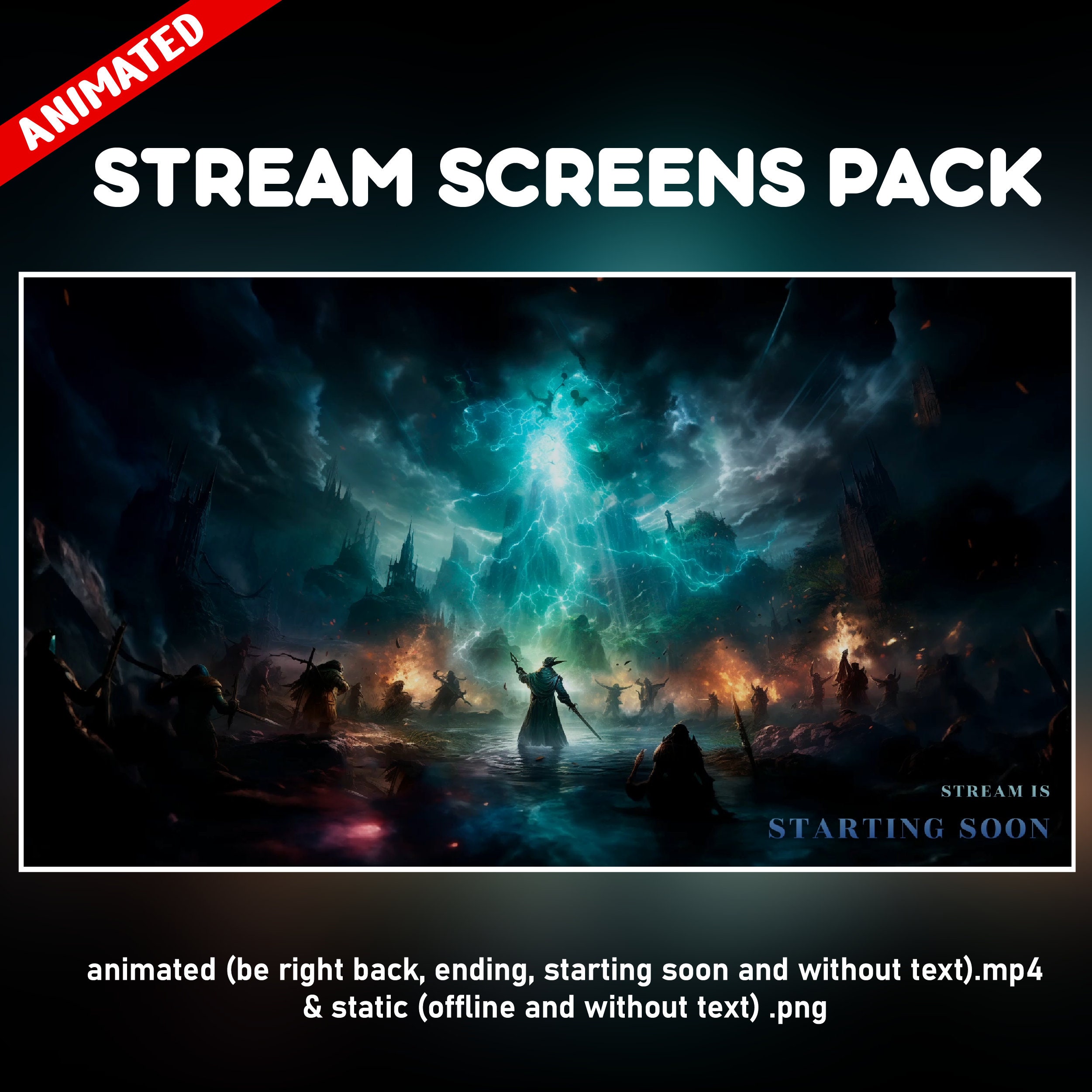 Wizards Battle Twitch Overlay Animated Pack - MMO RPG Game Fantasy ...
