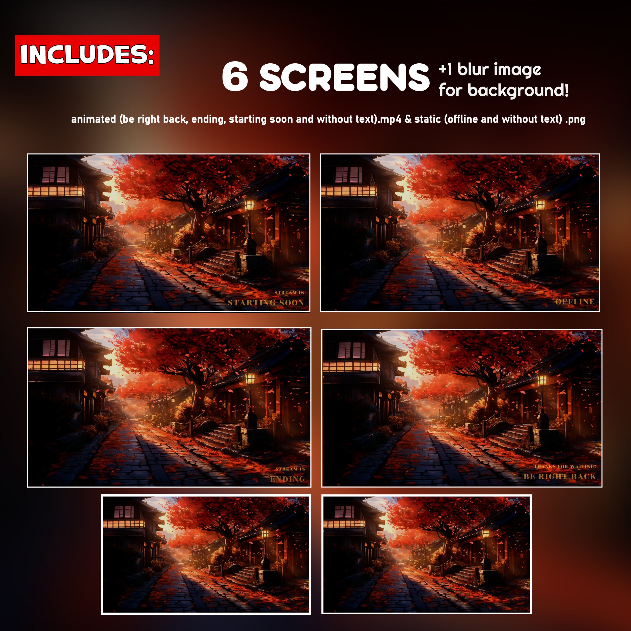 Asian Medieval City Twitch Overlay Animated Pack - Japanese Cozy Stream ...