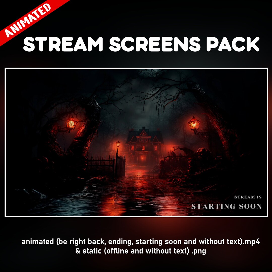 Spooky House Twitch Overlay Animated Pack- Dark Terror House Haunted ...