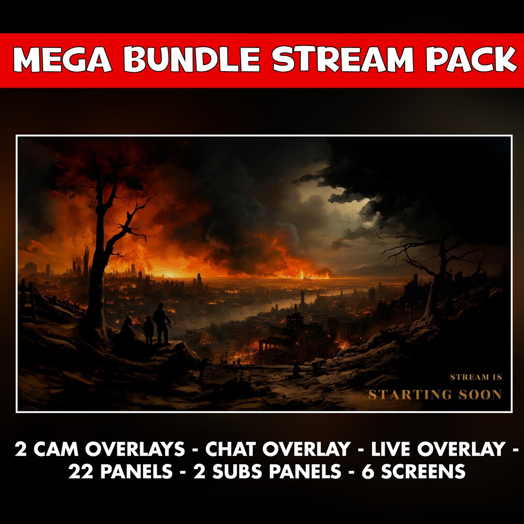 Apocalyptic City Twitch Overlay Animated War City Fire - Etsy