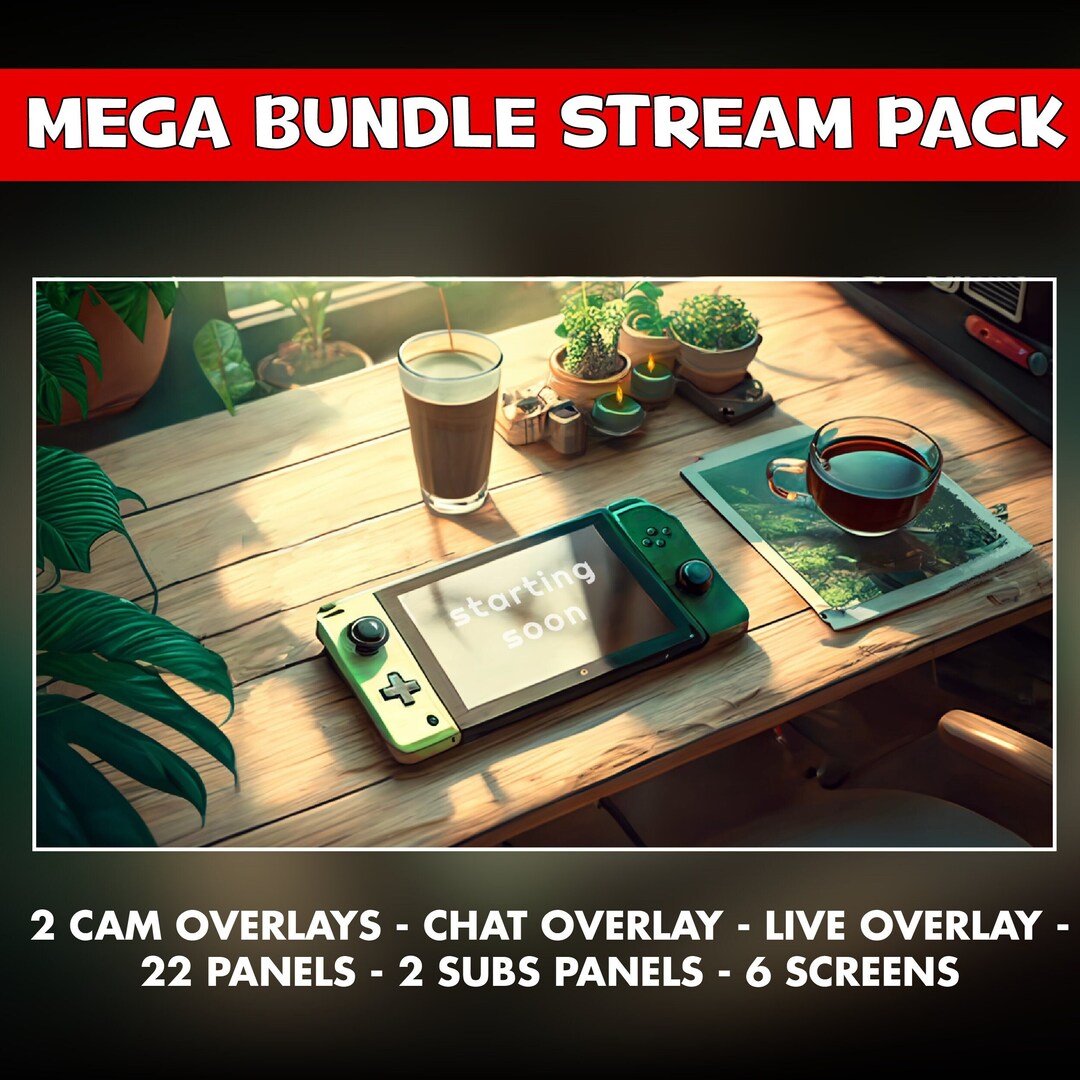 Cozy Gaming Console Twitch Overlay Animated Package - Cute Screens ...