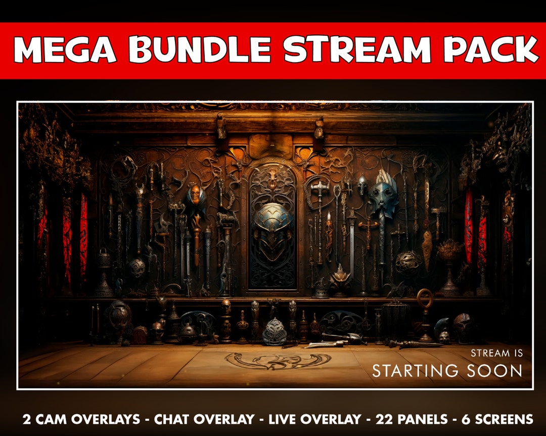 Weapons Twitch Overlay Animated Pack War Sword Dagger Screens Aze ...