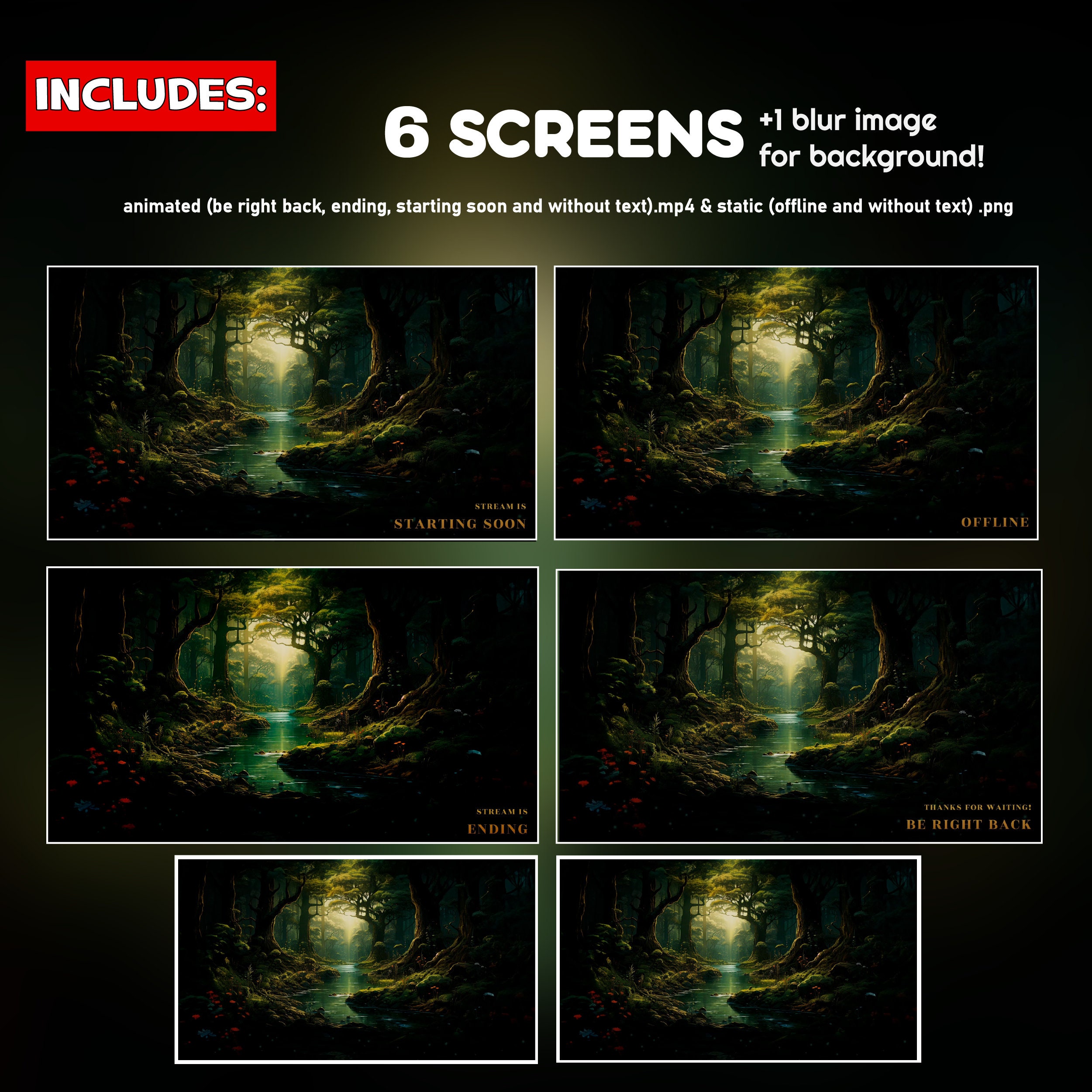 Forest Twitch Overlay Animated Pack - Plants Forest Nature Background ...
