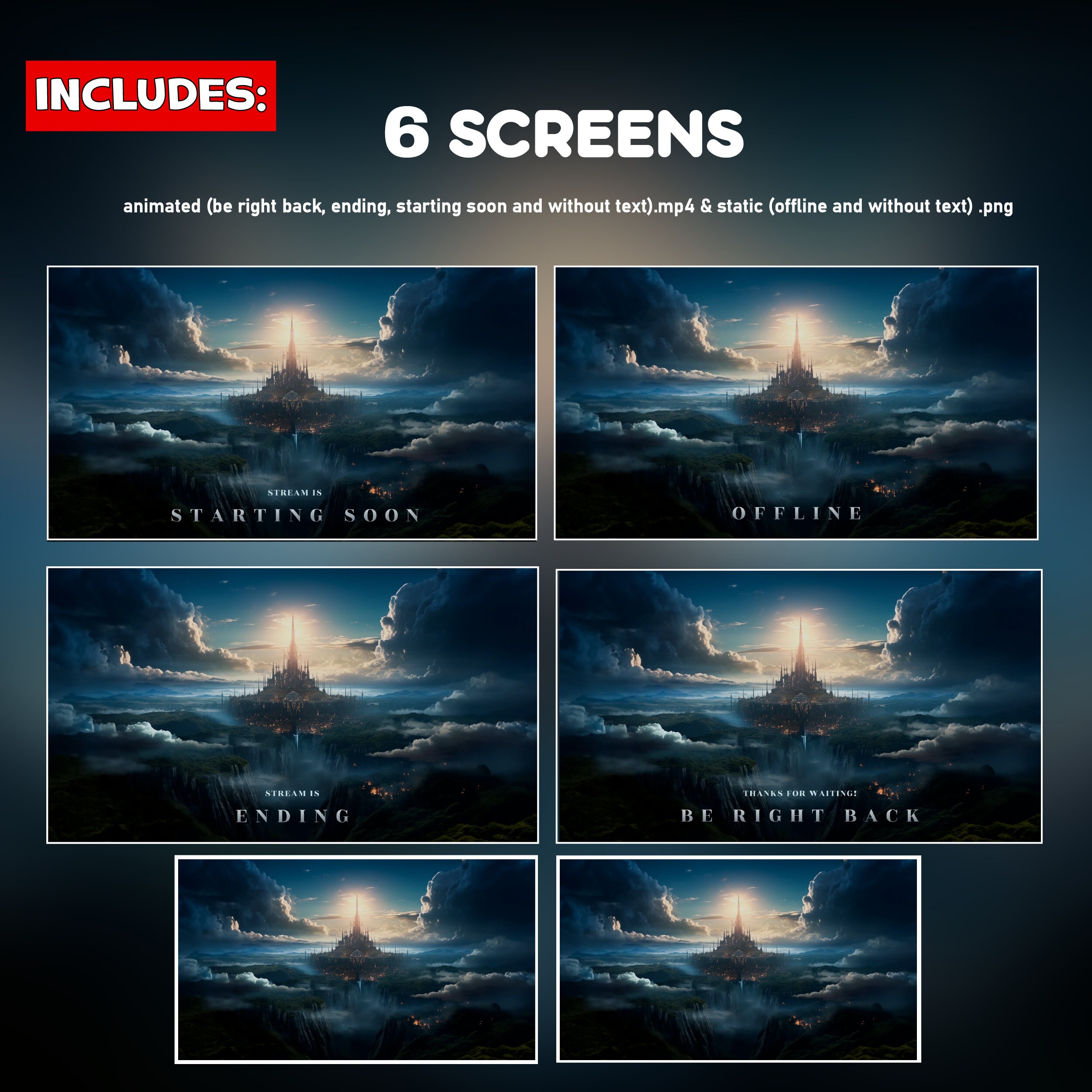 Fantasy Landscape Twitch Overlay Animated Pack Magical Kingdom ...