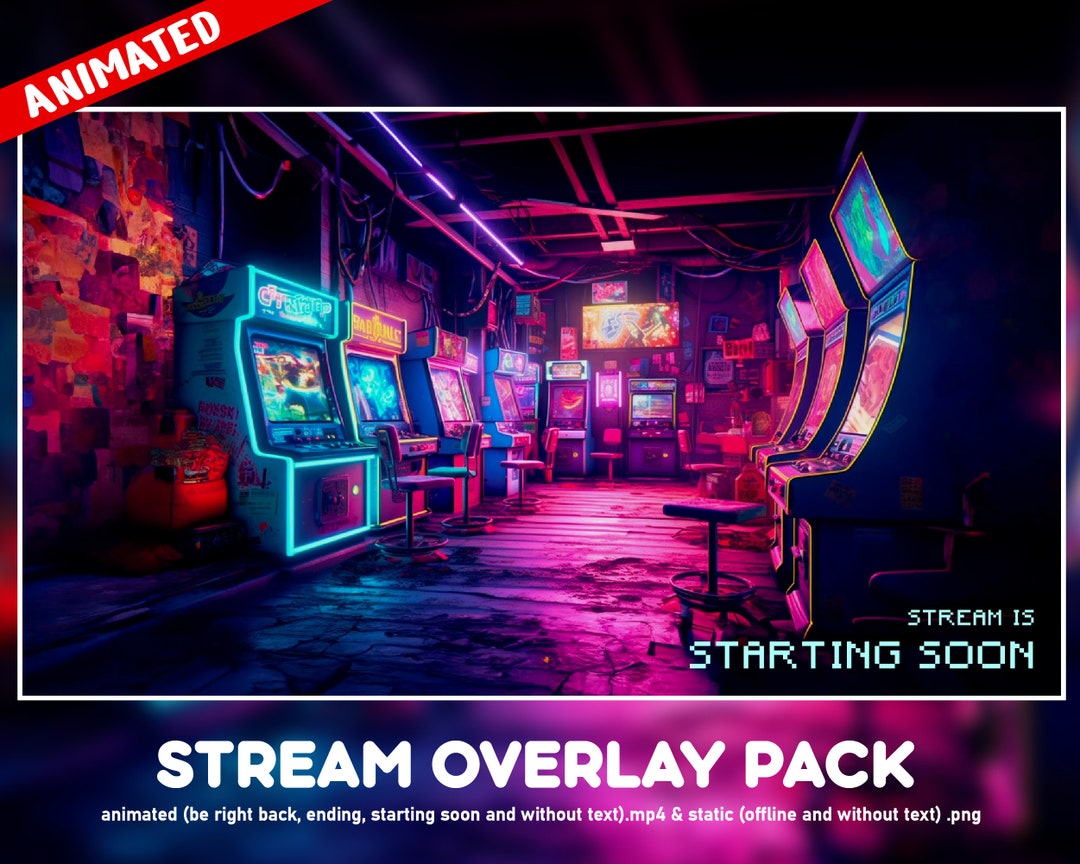Retro Twitch Overlay Animated Package Inspired 80s Videogame - Etsy