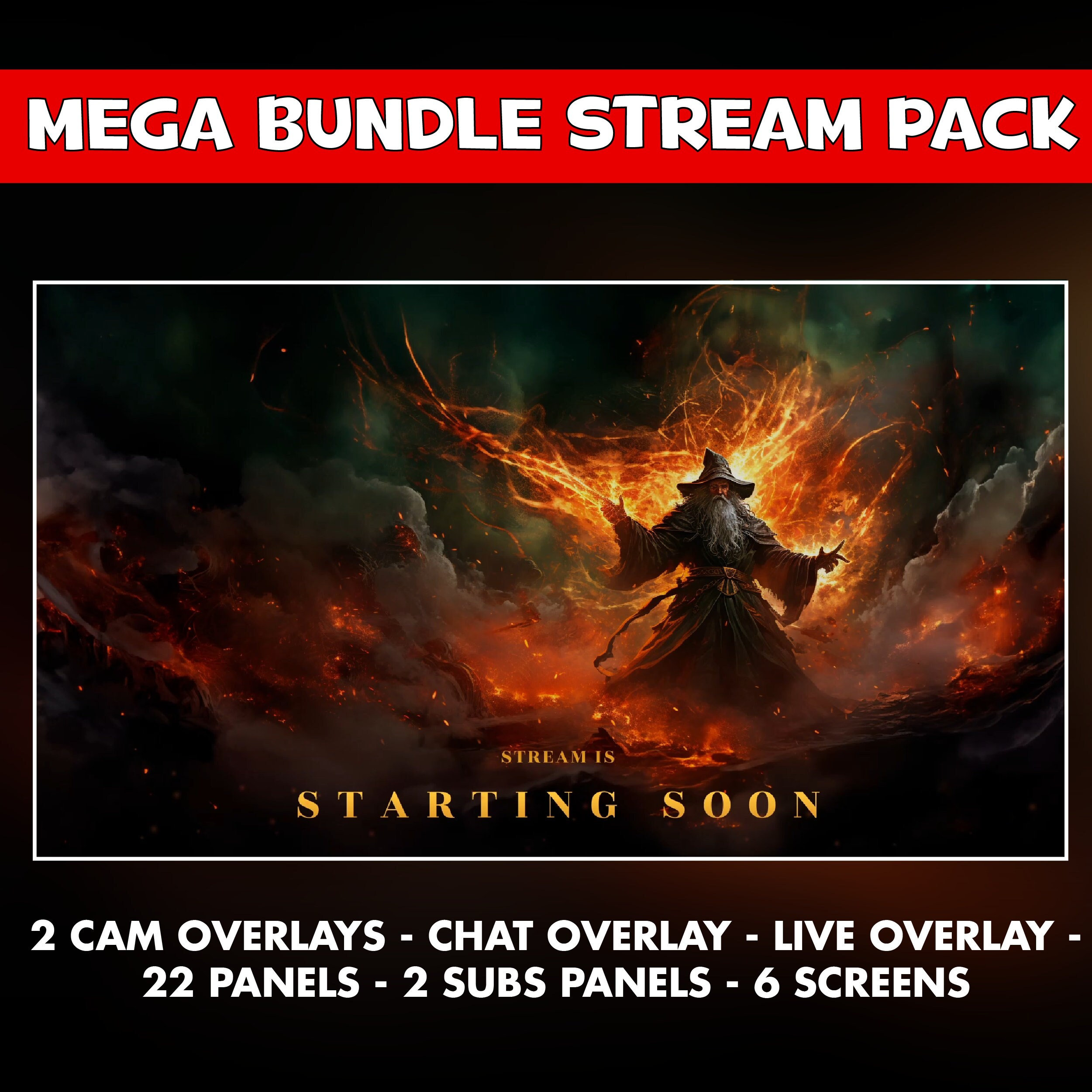 Wizard Twitch Overlay Animated Pack - Witcher Screens Warriorr Cozy for ...