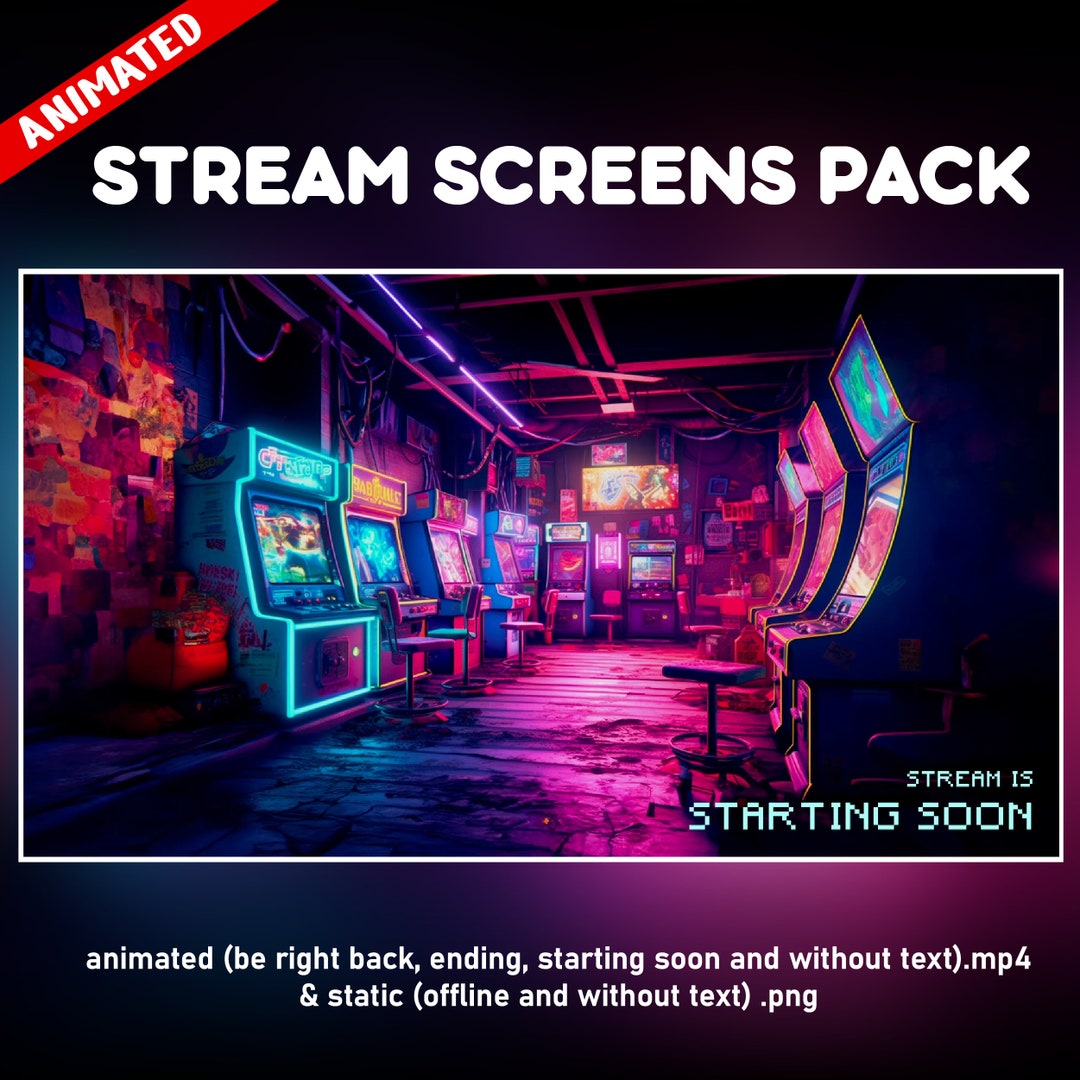 Retro Twitch Overlay Animated Package - Inspired 80s Videogames Arcade ...