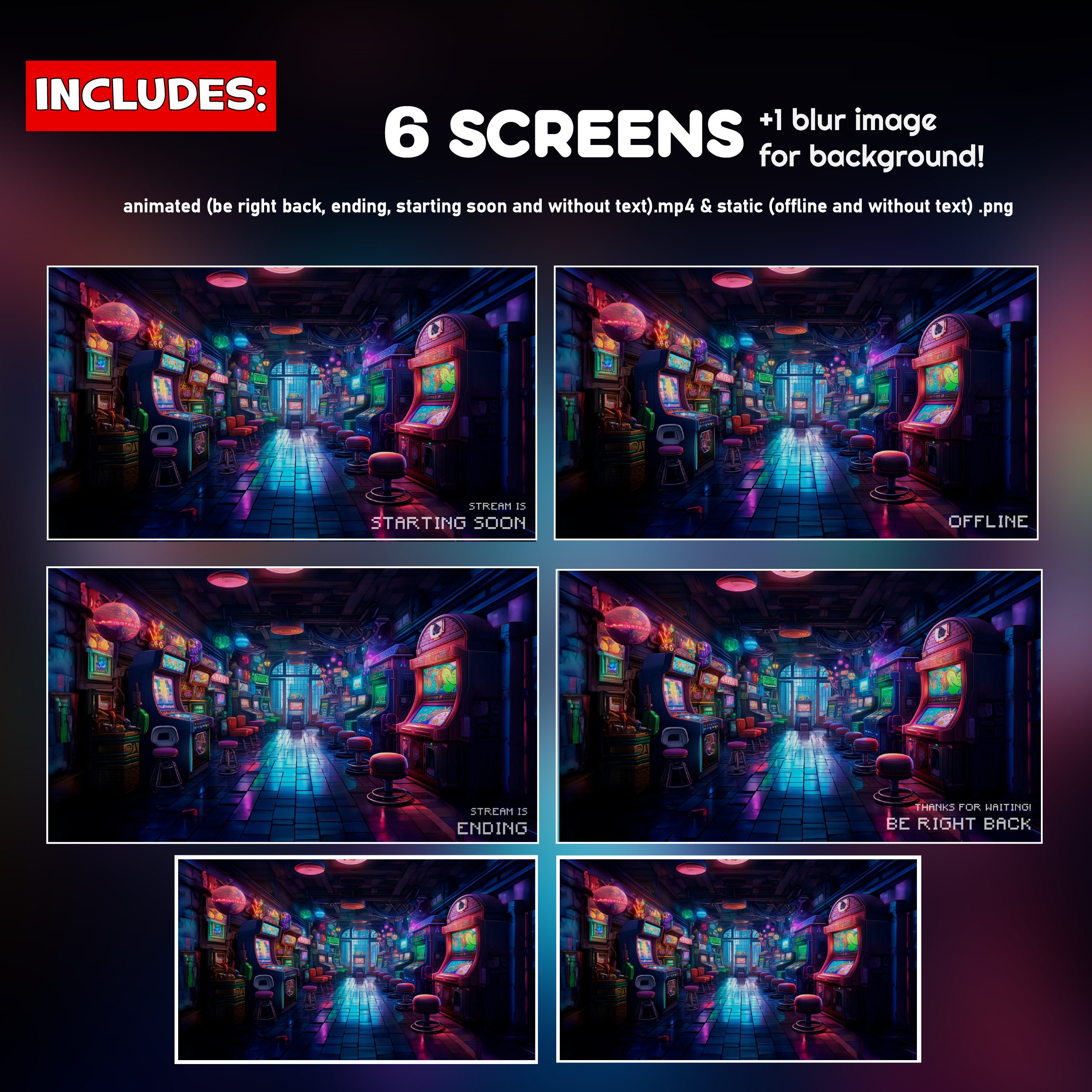 Retro Twitch Overlay Animated Pack - Inspired 80s Videogame Arcade ...