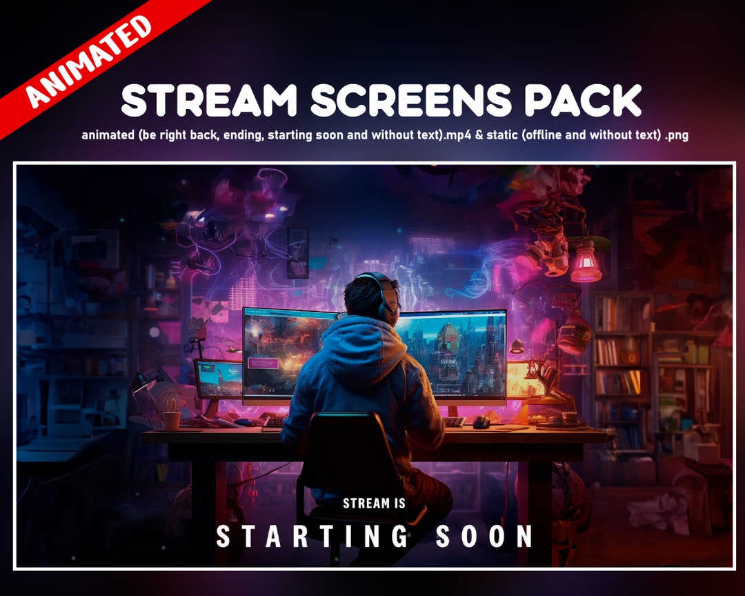Gamer Room Twitch Overlay Animated Pack - Desktop Light Fantasy ...